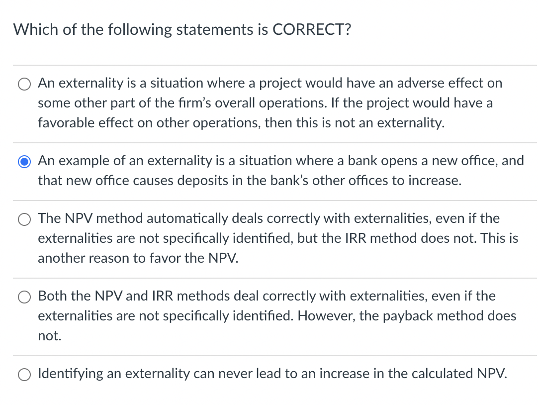 Solved Which of the following statements is CORRECT? An | Chegg.com