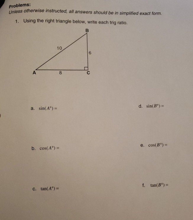 Solved Problems: Unless otherwise instructed, all answers | Chegg.com