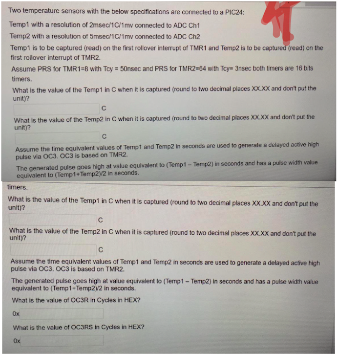 Solved HT Two temperature sensors with the below | Chegg.com