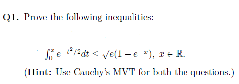 Solved Q1. Prove the following inequalities: \\[ | Chegg.com