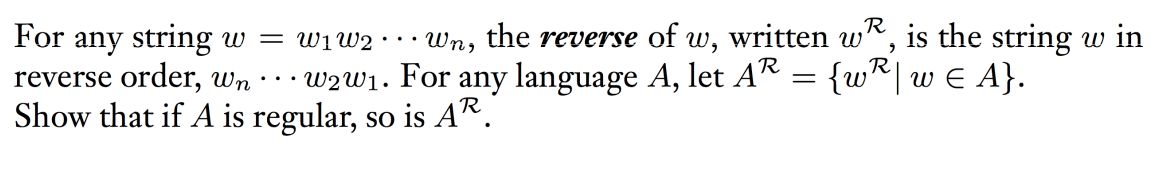 Solved For any string w=w1w2cdotswn, ﻿the reverse of w, | Chegg.com