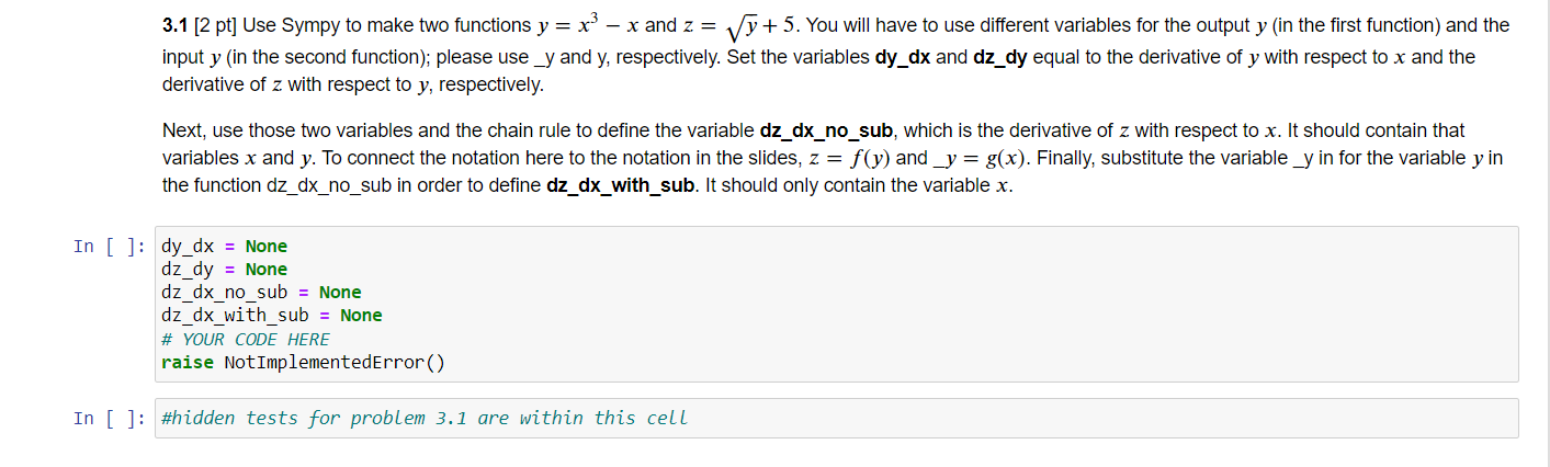 Solved Part 2: Functions, Derivatives, and Optimization 2.1 | Chegg.com