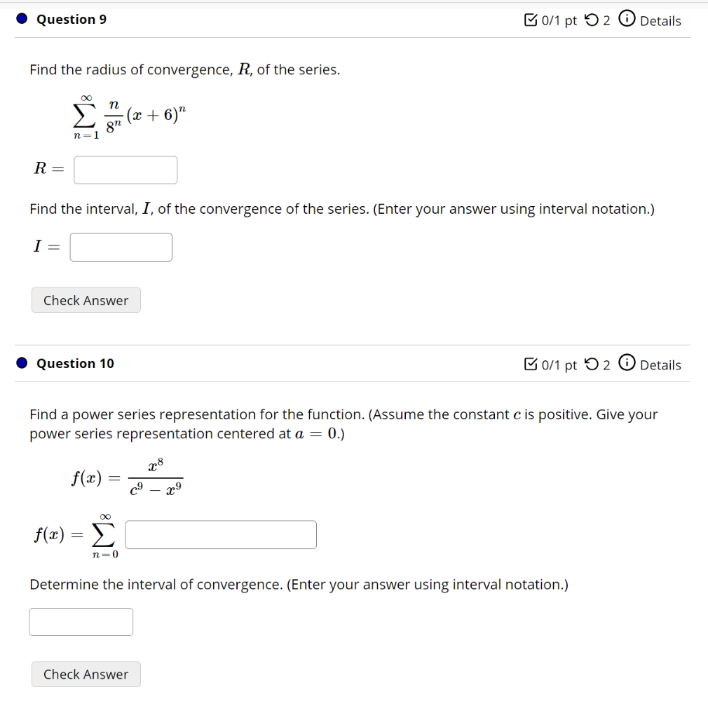 Solved Question 9 50/1 pt 5 2 0 Details Find the radius of | Chegg.com