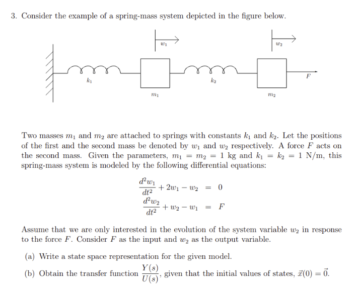 Solved 3. Consider the example of a spring-mass system | Chegg.com