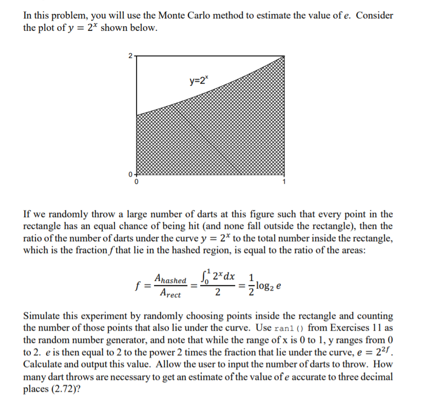 Solved In this problem, you will use the Monte Carlo method | Chegg.com