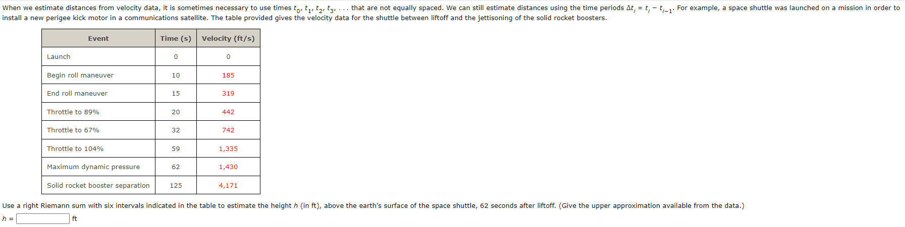 Solved When we estimate distances from velocity data, it is | Chegg.com