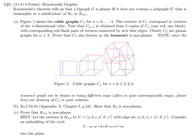 (25) (4+4+4 Points) (Kuratowski Graphs) Kuratowski's | Chegg.com