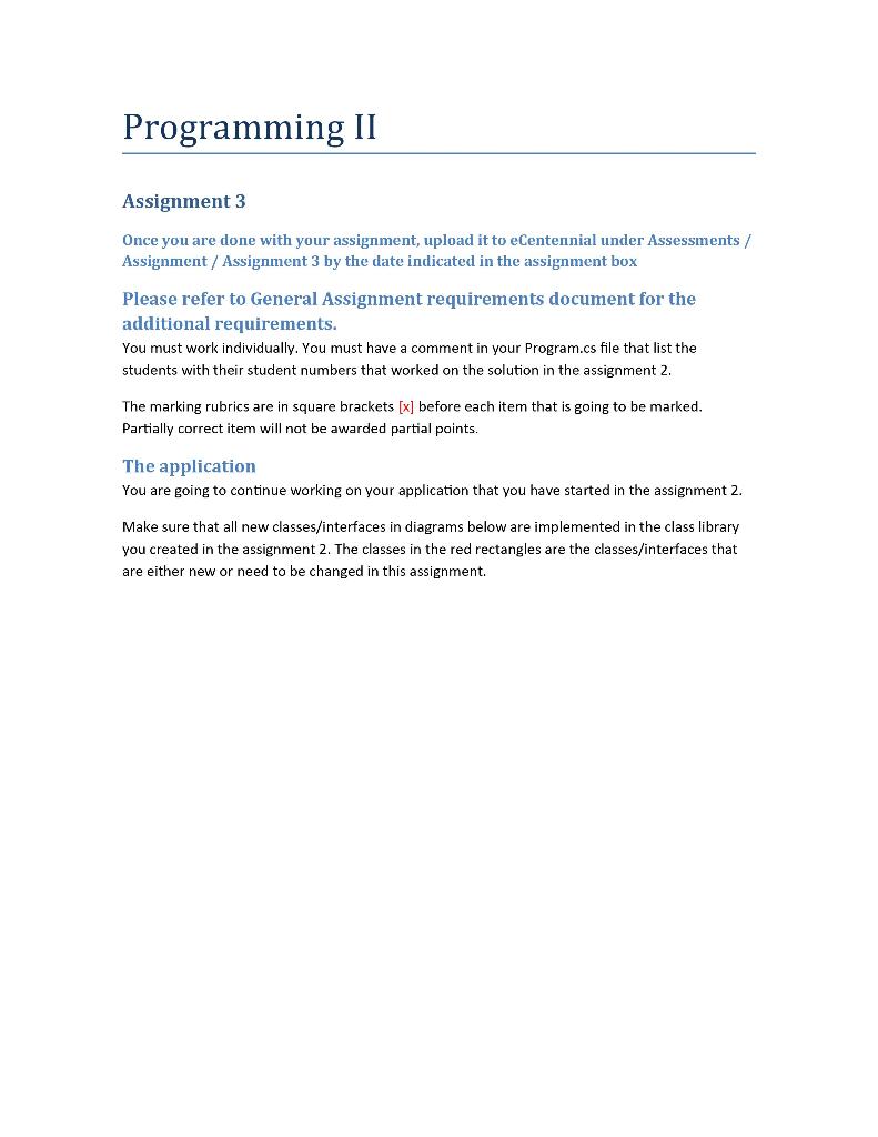 Programming II Assignment 3 Once you are done with | Chegg.com