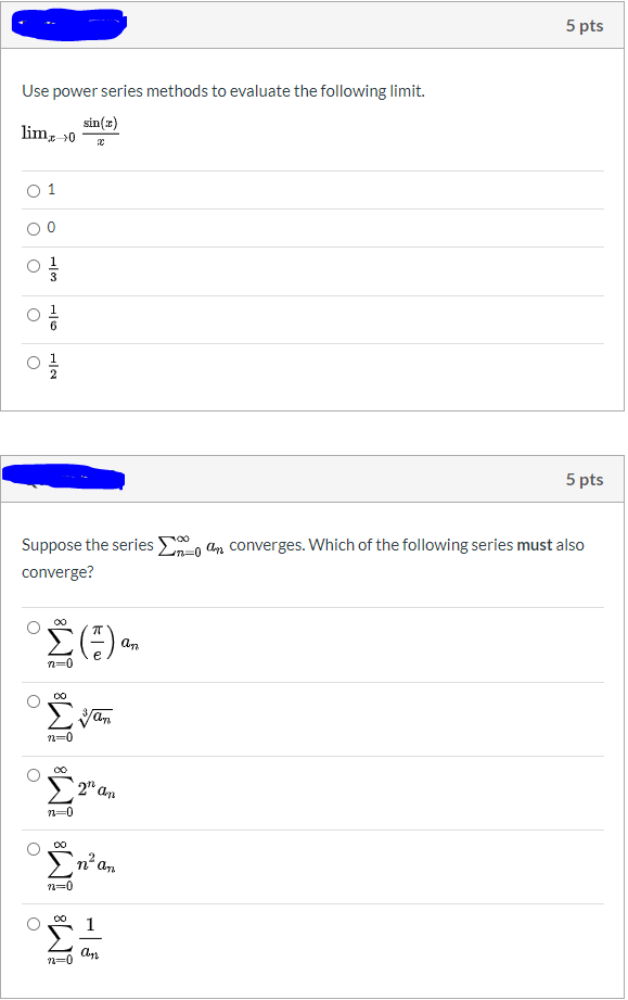 Solved 5 pts Use power series methods to evaluate the | Chegg.com