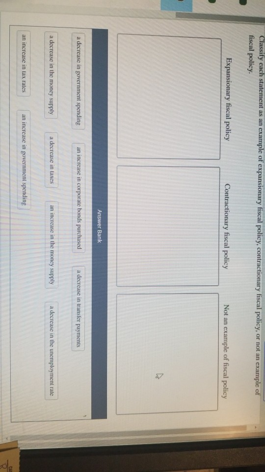 Solved Classify each statement as an example of expansionary | Chegg.com