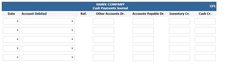 Solved Hawk Company uses a single-column purchases journal, | Chegg.com