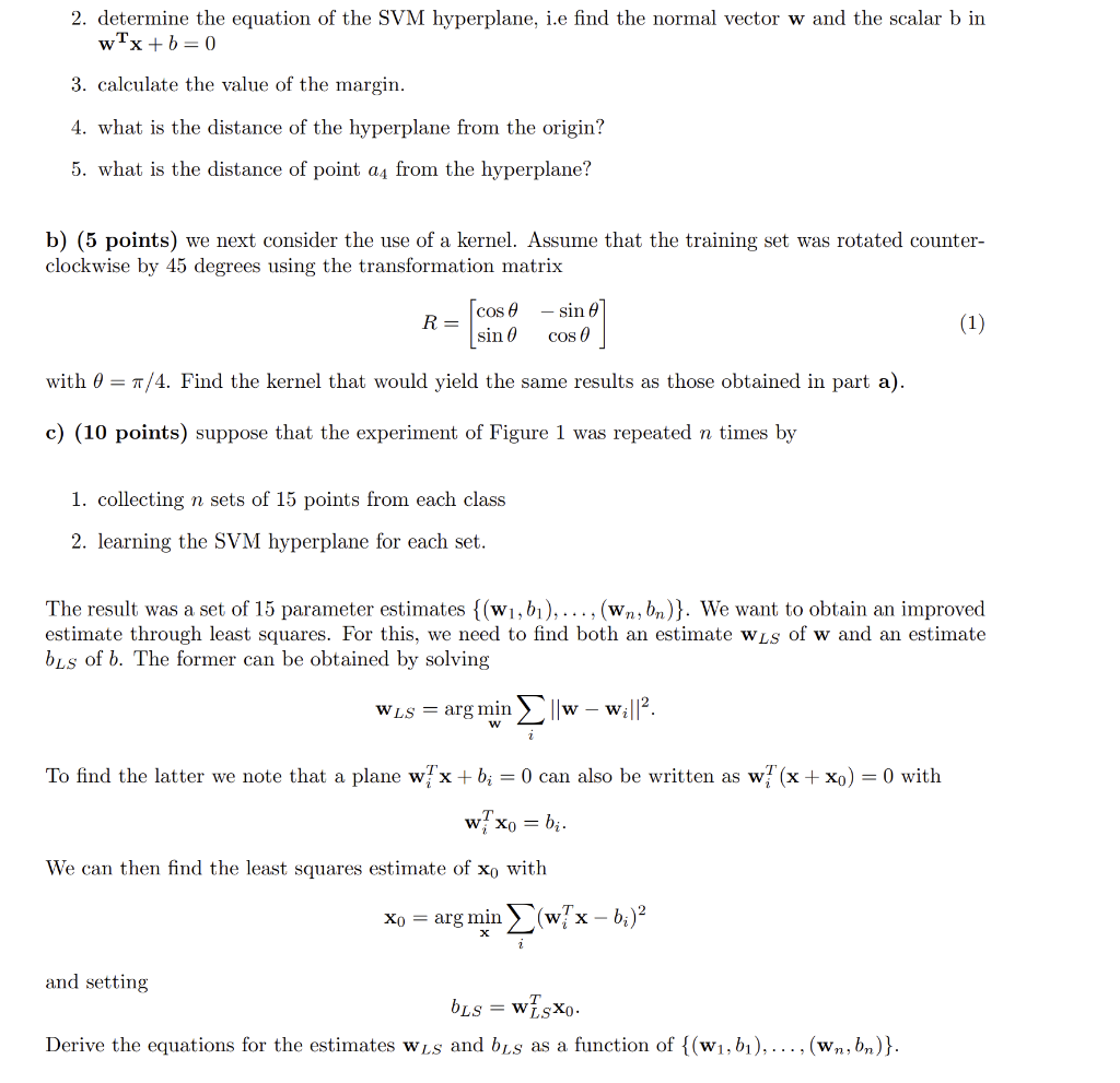 2. (25 points) Consider the binary classification | Chegg.com