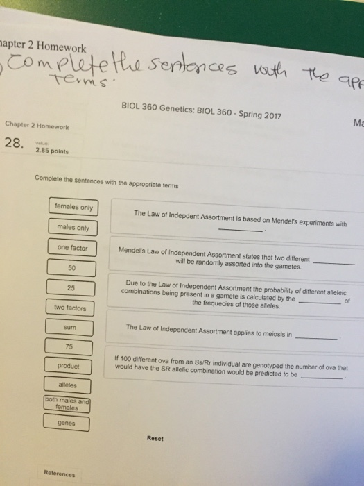 Solved apter 2 Homework sen onces Voth Tue a terms BIOL 360 | Chegg.com