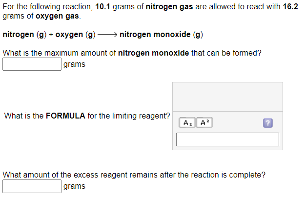 Solved For the following reaction, 10.1 grams of nitrogen | Chegg.com