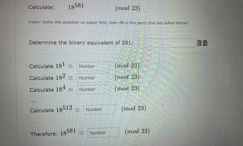 Solved Give the least possible nonnegative solution for the | Chegg.com