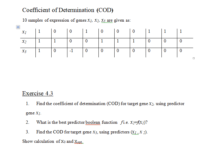 Solved Coefficient of Determination (COD) 10 samples of | Chegg.com