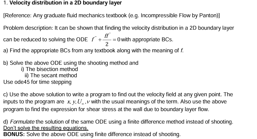 Solved Velocity distribution in a 2D boundary layer | Chegg.com