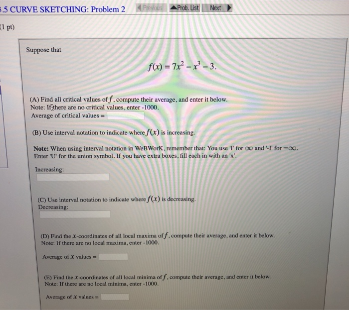 Solved (F) Use interval notation to indicate where f (x) | Chegg.com