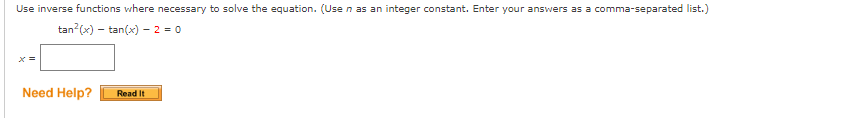 Solved Use inverse functions where necessary to solve the | Chegg.com