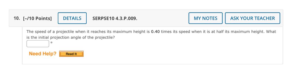 Solved The speed of a projectile when it reaches its maximum | Chegg.com