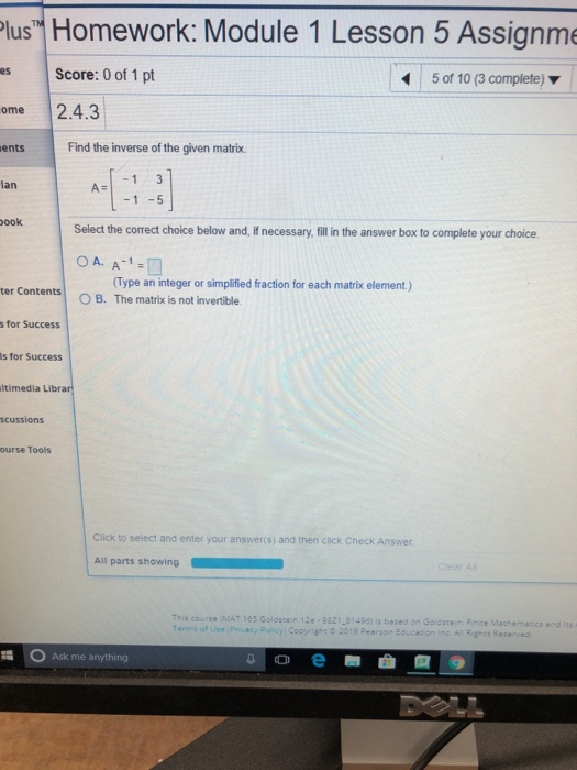 Solved Lus Homework Module 1 Lesson 5 Assignme Es Score 0
