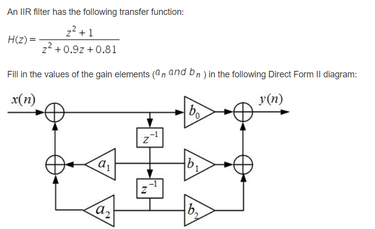 Solved An IIR filter has the following transfer function: 2? | Chegg.com