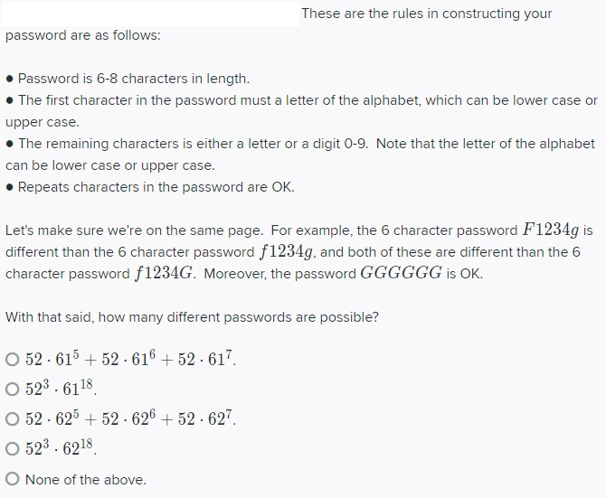 Solved These are the rules in constructing your password are | Chegg.com