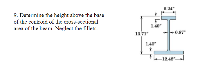 Solved 9. Determine the height above the base of the | Chegg.com