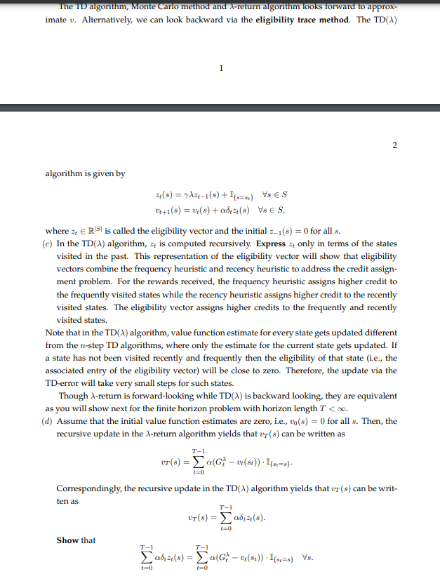Solved The ID algorithm, Monte Carlo method and λ-return | Chegg.com