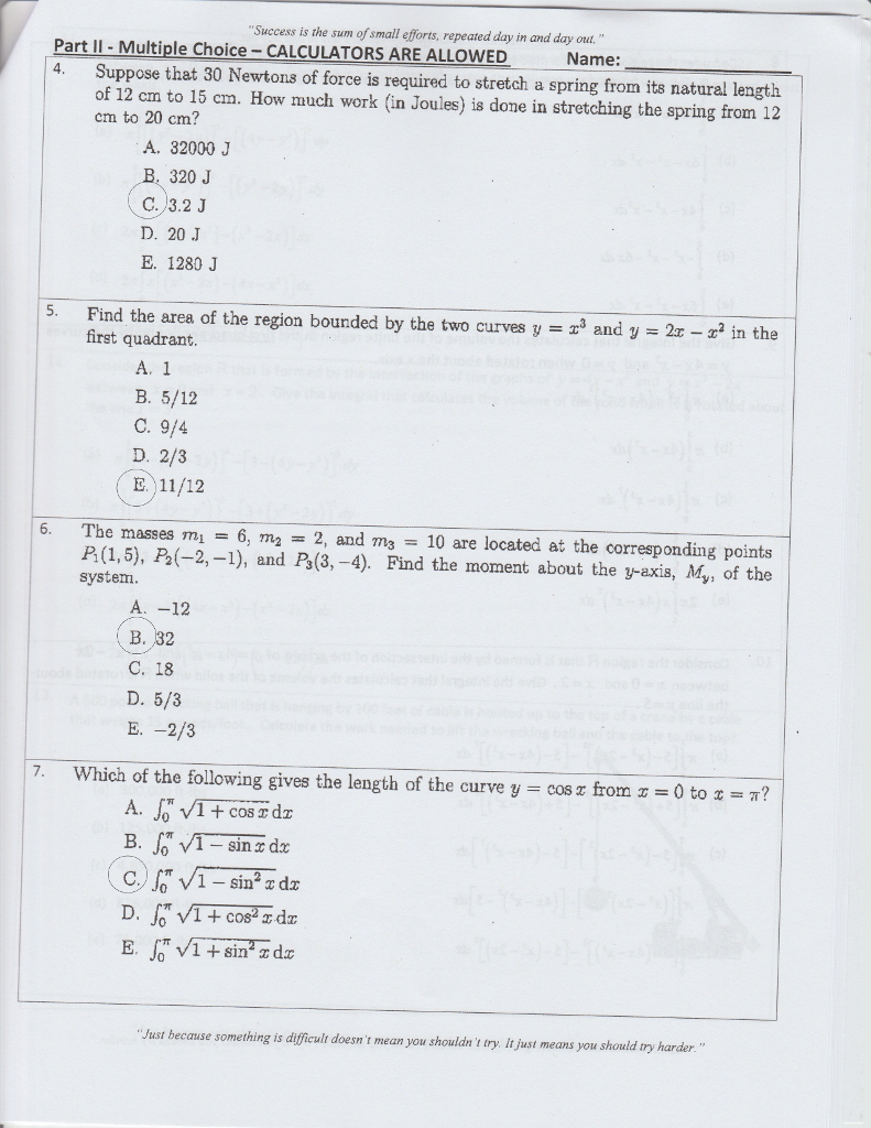 Solved Can someone please check my answers for numbers 4 | Chegg.com