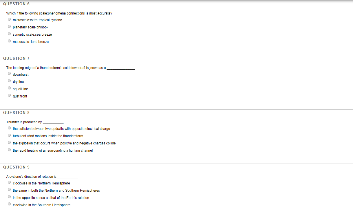 Solved QUESTION 6 Which if the following scale:phenomena | Chegg.com