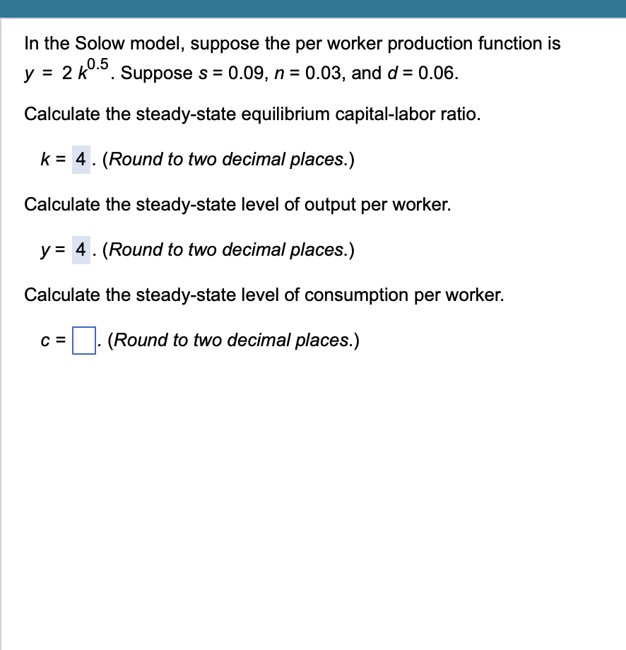 Solved In the Solow model, suppose the per worker production | Chegg.com