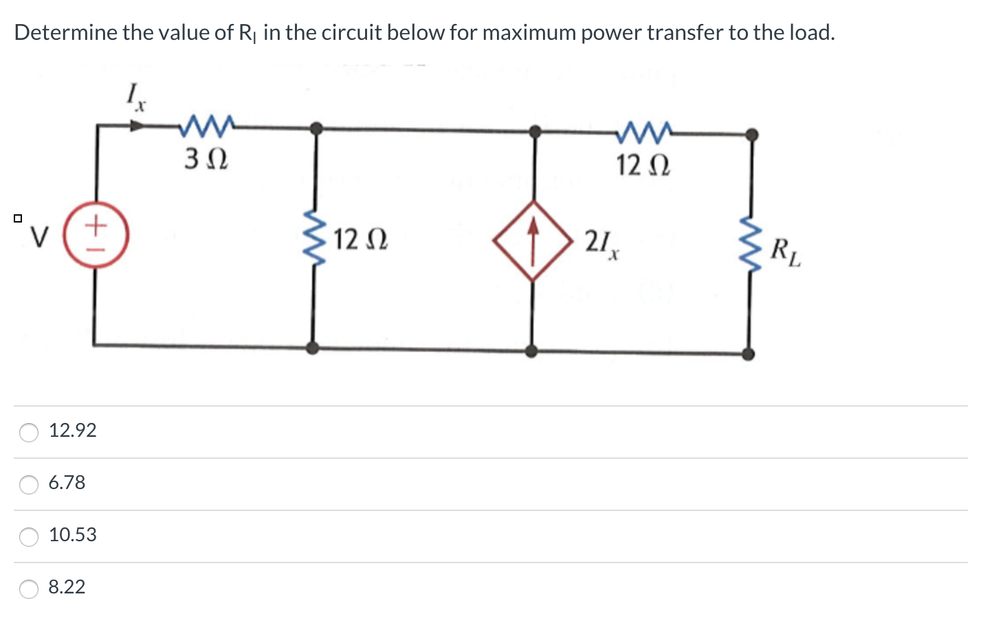 Solved Determine the value of R, in the circuit below for | Chegg.com