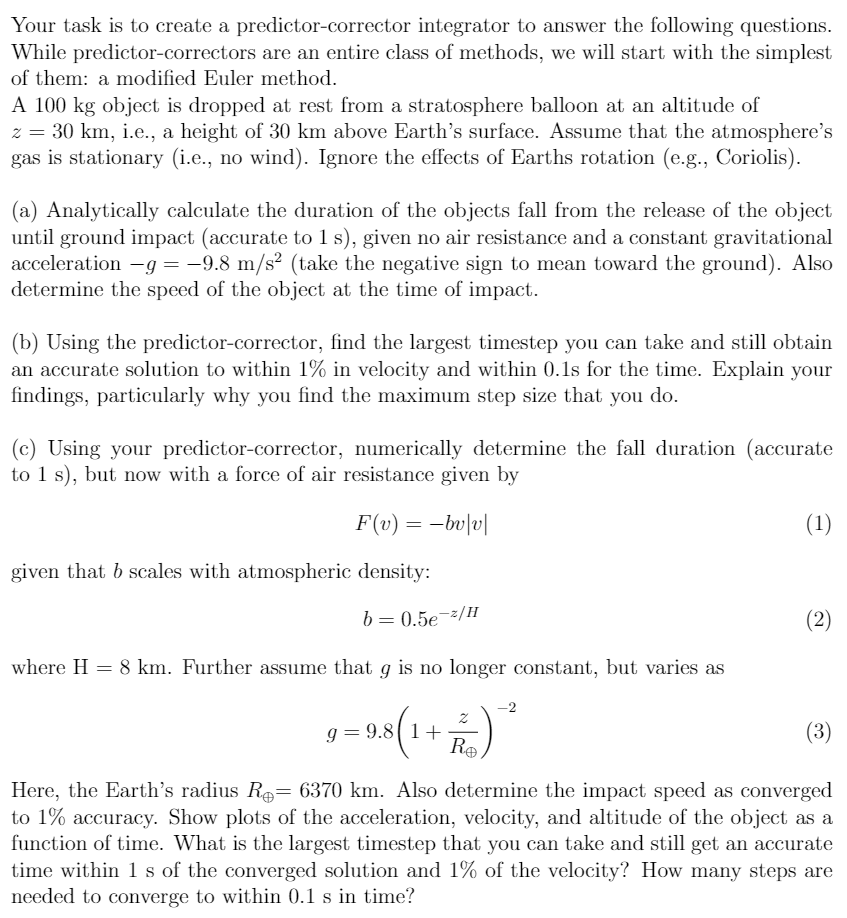 Your task is to create a predictor-corrector | Chegg.com