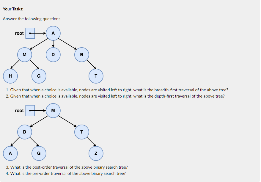 Solved Your Tasks: Answer the following questions. root A M | Chegg.com