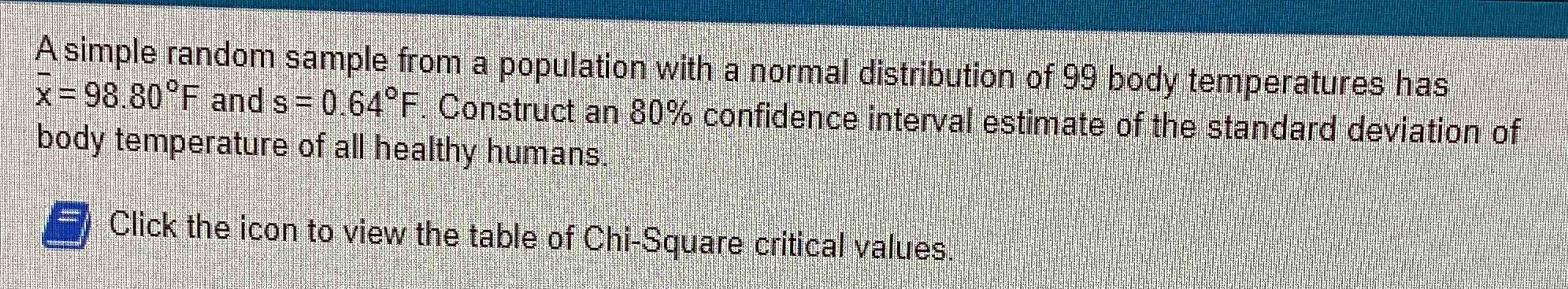 Solved A simple random sample from a population with a | Chegg.com