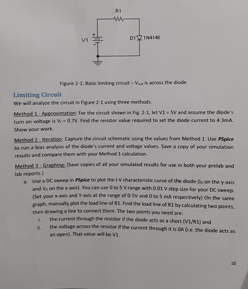Solved R1 vi D11N4148 Figure 2-1: Basic limiting circuit - | Chegg.com
