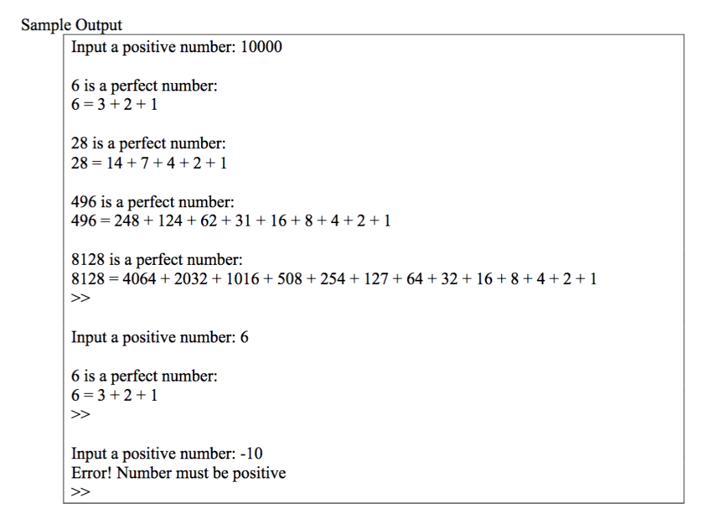 Solved A positive integer is called a perfect number if it | Chegg.com