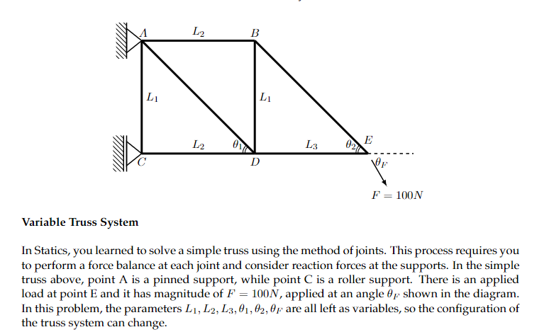 Solved Variable Truss System In Statics, you learned to | Chegg.com