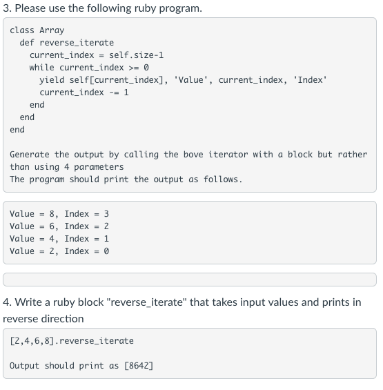 Solved 3. Please use the following ruby program. class Array | Chegg.com