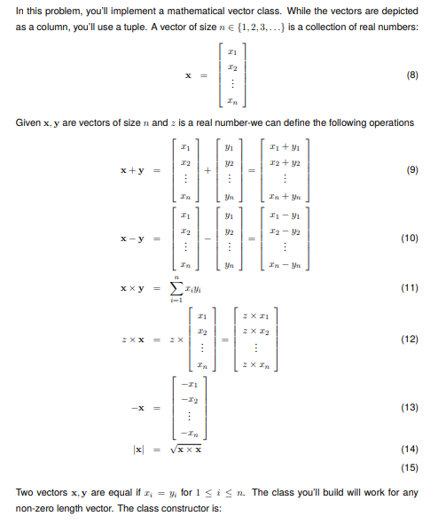Solved In this problem, you'll implement a mathematical | Chegg.com