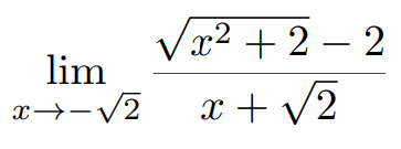 Solved limx→−2x+2x2+2−2 | Chegg.com