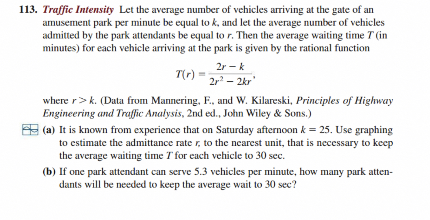 Solved 13. Traffic Intensity Let the average number of | Chegg.com