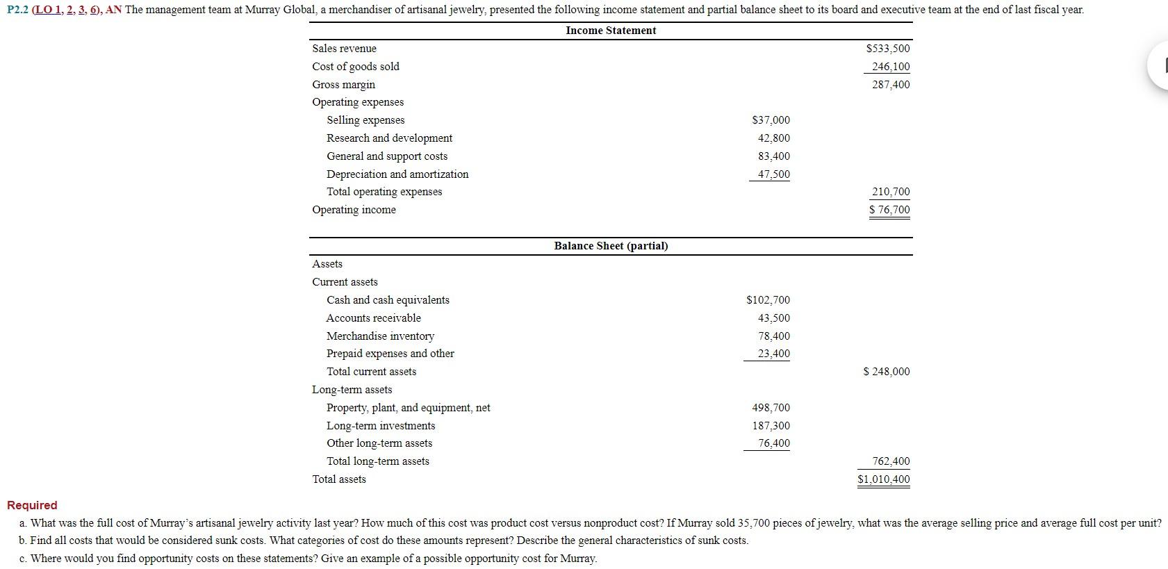 Solved b. Find all costs that would be considered sunk | Chegg.com