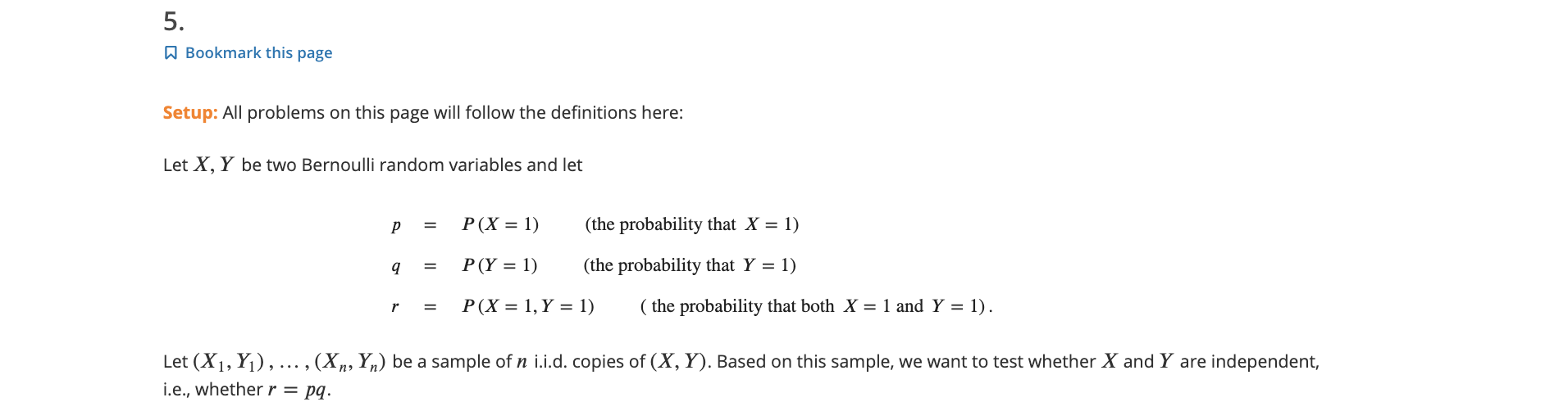 Bookmark this page Setup: All problems on this page | Chegg.com