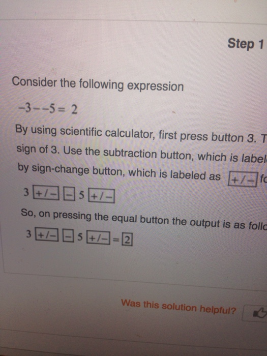 Solved Step 1 Consider the following expression -3--5= 2 By | Chegg.com