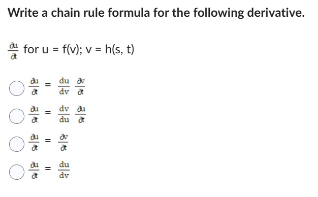 Solved Write a chain rule formula for the following | Chegg.com