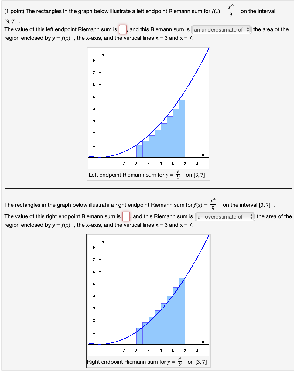 Solved (1 point) The rectangles in the graph below | Chegg.com