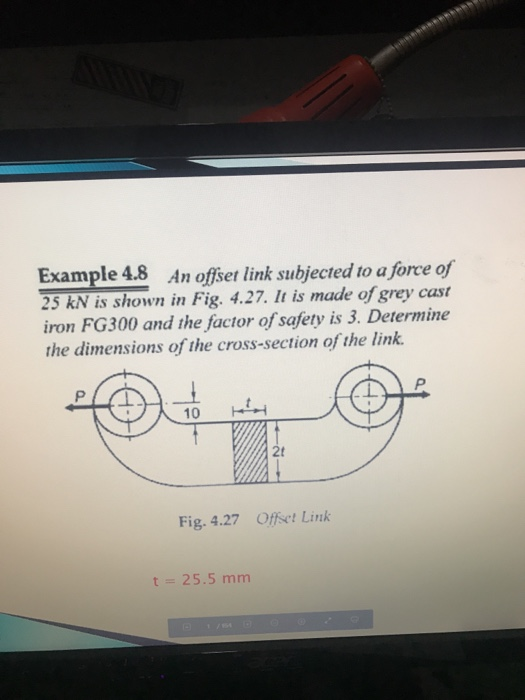 Solved Example 4.8 An offset link subjected to a force of 25 | Chegg.com