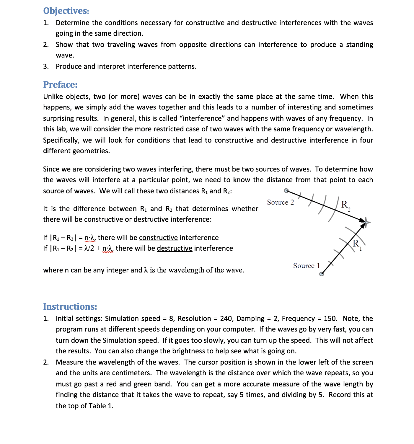 Solved Objectives: 1. Determine the conditions necessary for | Chegg.com